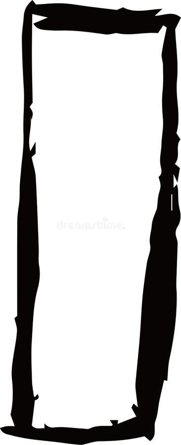 Black Rectangle Drawn with Rough Lines Stock Illustration ...