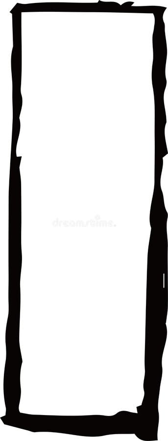 Black Rectangle Drawn with Rough Lines Stock Illustration ...