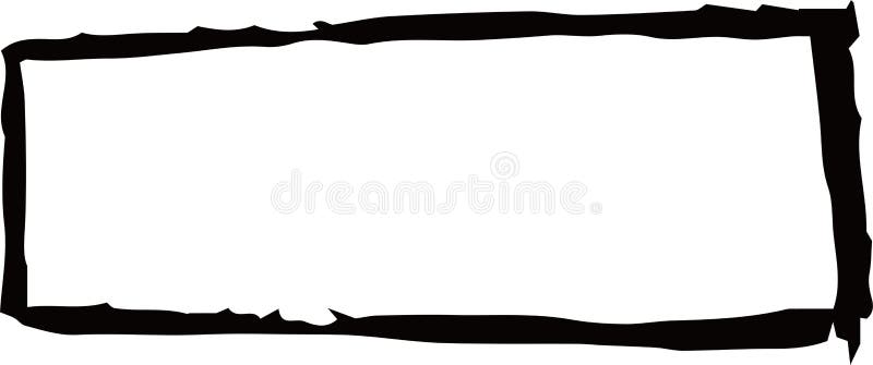 Black Rectangle Drawn with Rough Lines Stock Illustration ...