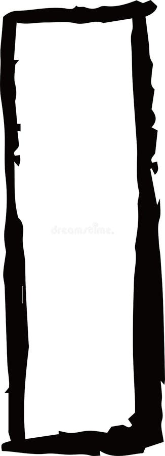 Black Rectangle Drawn with Rough Lines Stock Illustration ...