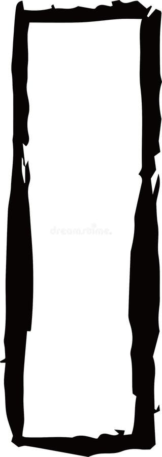 Black Rectangle Drawn with Rough Lines Stock Illustration ...