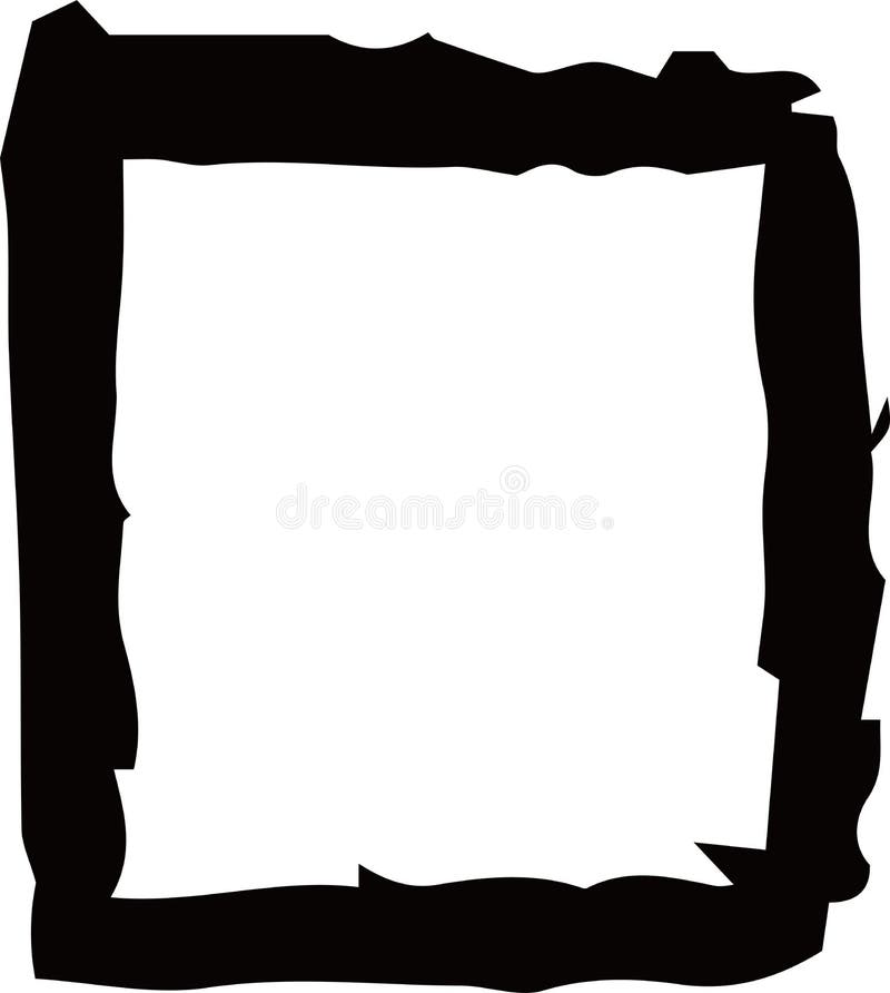 Black Rectangle Drawn with Rough Lines Stock Illustration ...