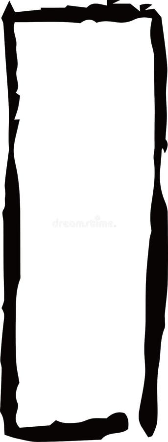 Black Rectangle Drawn with Rough Lines Stock Illustration ...