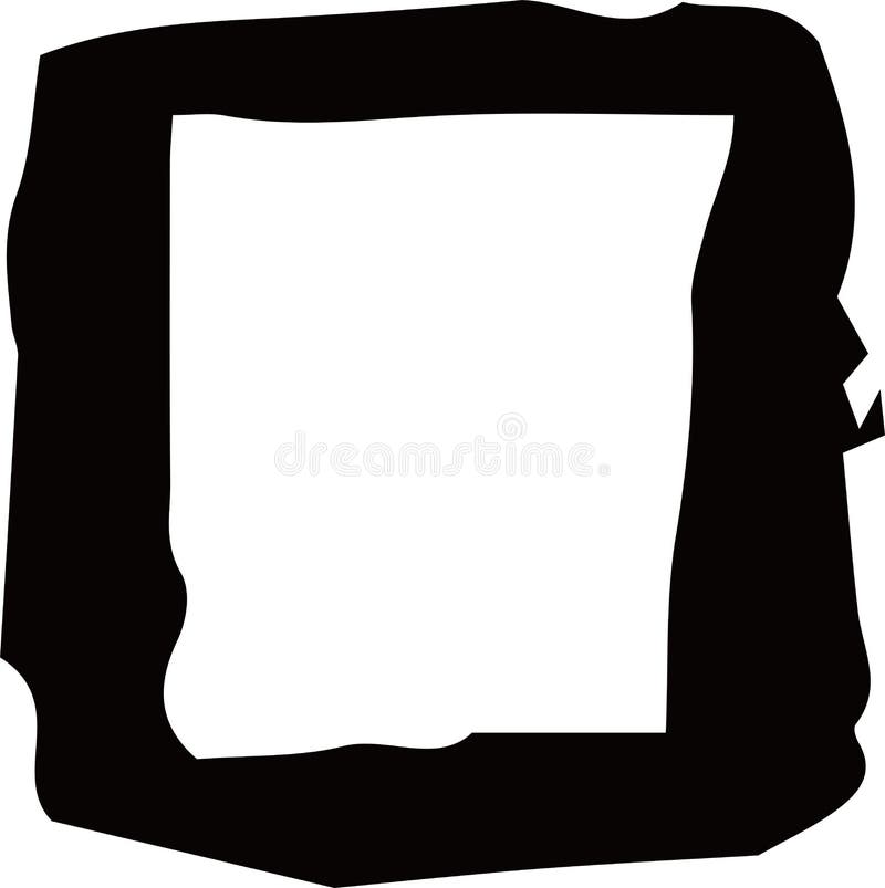 Black Rectangle Drawn with Rough Lines Stock Illustration ...