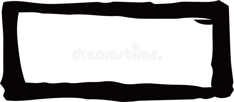 Black Rectangle Drawn with Rough Lines Stock Illustration ...