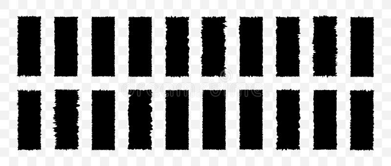 Black Rectangle Form with Jagged Edges. Ripped and Cutout Paper Torn ...