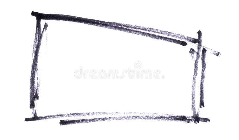 Sketch of Black Rectangle Made with Pencil on White Background Stock ...
