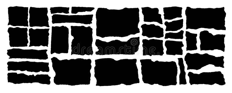 Black Rectangle Frames with Jagged Edges Stock Vector - Illustration of ...