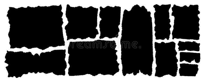 Black Rectangle Frames with Jagged Edges Stock Vector - Illustration of ...