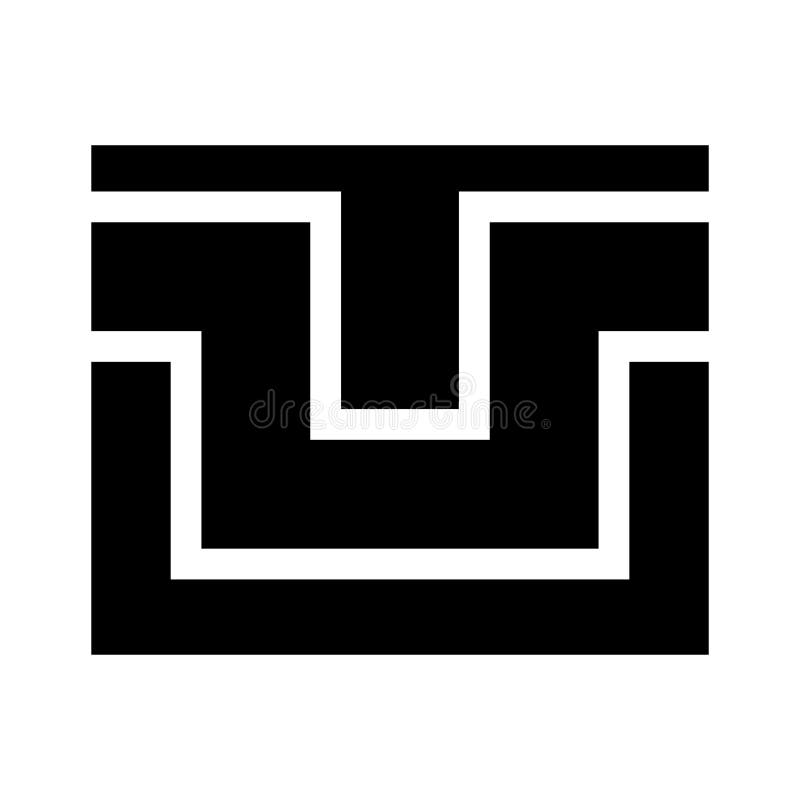 Black Rectangle Shaped Letter V Icon Stock Vector - Illustration of ...