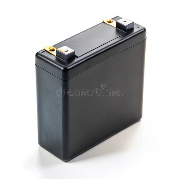 Black Rectangular Battery Isolated on White Background Stock ...