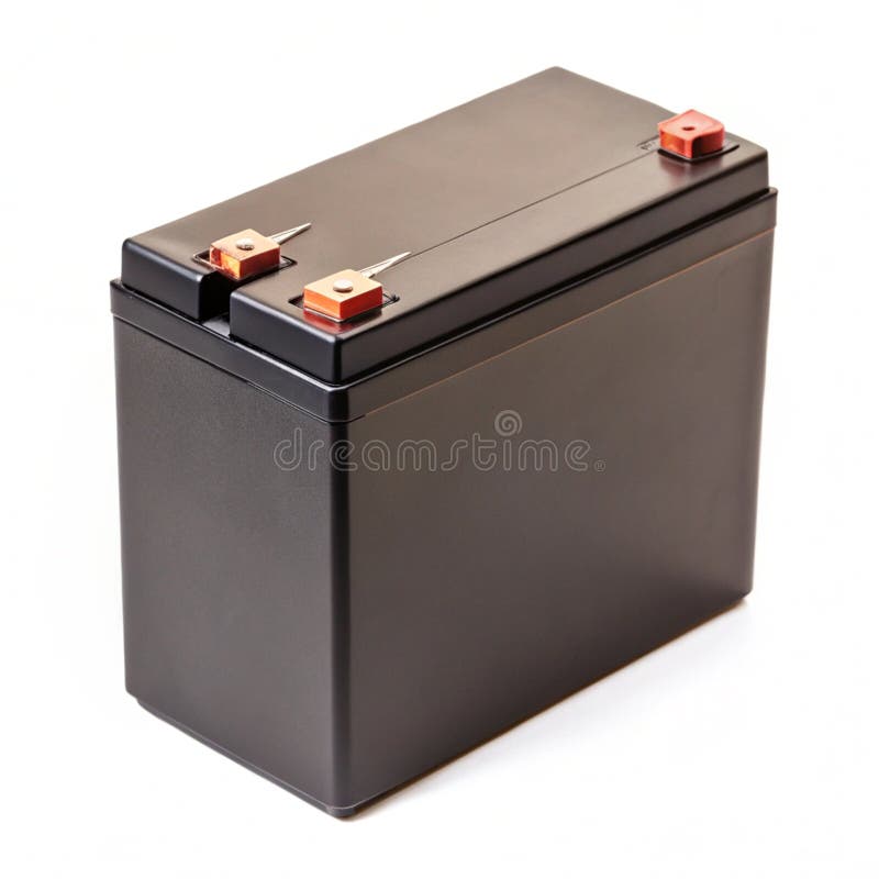 Black Rectangular Battery Isolated on White Stock Illustration ...