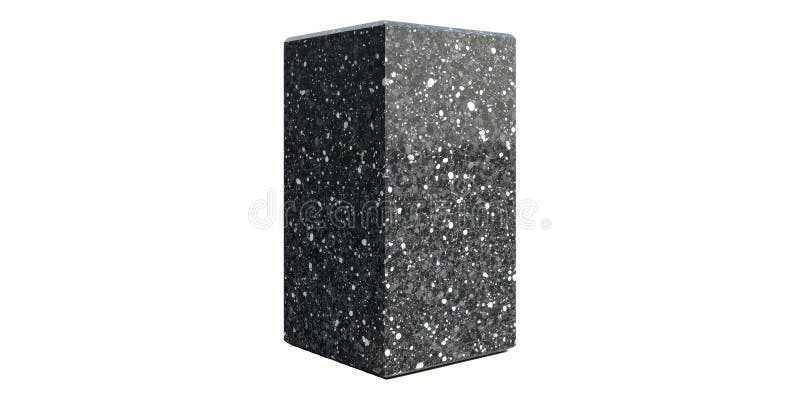 Black Rectangular Block with Speckled Texture Isolated on Transparent ...
