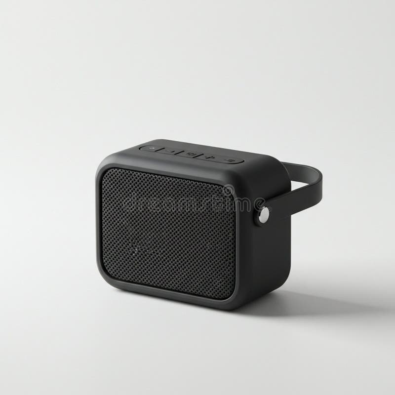 Black Rectangular Bluetooth Speaker with Rounded Edges and a Textured ...