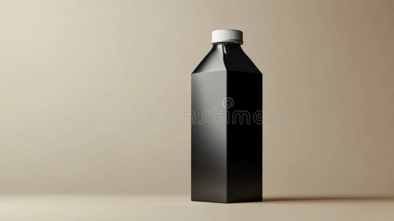 Black Rectangular Bottle Product Packaging Mockup Stock Illustration ...