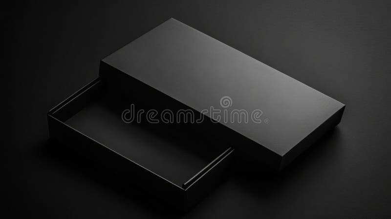 Black Rectangular Box on Dark Background Stock Illustration ...