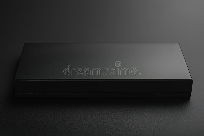 A Sleek Black Rectangular Box Resting on a Dark Surface Under Soft Lighting Showcasing Modern ...