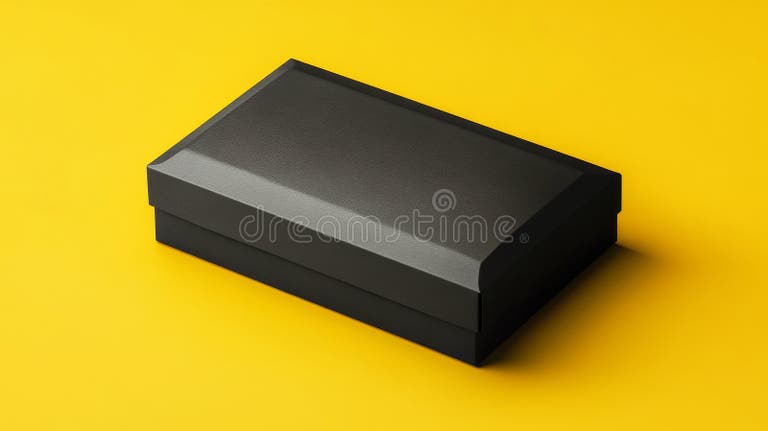 This Black Rectangular Box Mockup Features a Sleek, Minimalist Design ...