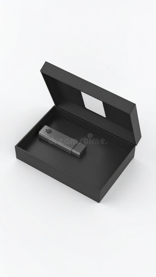 Black Rectangular Box Packaging for a Small Device Stock Illustration - Illustration of ...