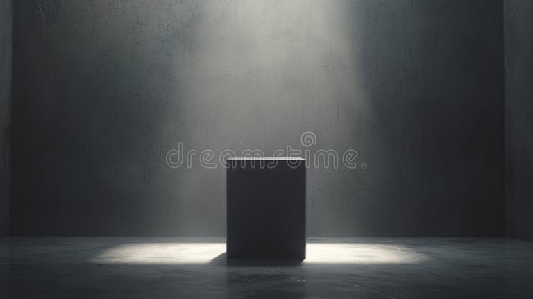 A Black Rectangular Box Sits in the Center of a Room, Casting a Shadow ...