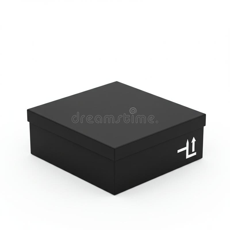 Black Rectangular Box with a Smooth Matte Finish. the Lid Covers the ...