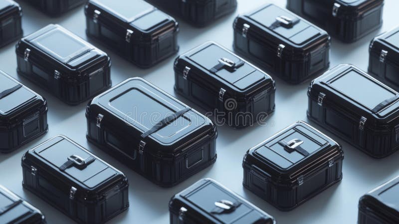 Black Rectangular Boxes Pattern on Light Blue Background Stock ...