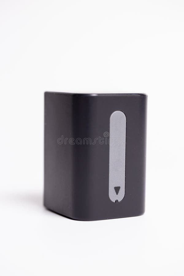 Black Rectangular Camera Battery on White Background Stock Photo ...