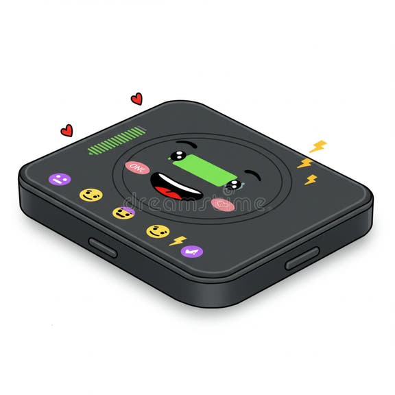 A Black, Rectangular Device with a Digital Display and a Smiling ...