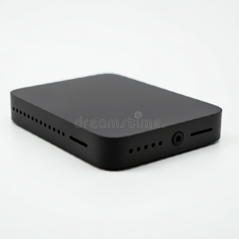 Black Rectangular Device with Rounded Corners and Small Perforations ...