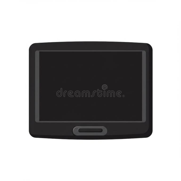 Black Rectangular Electronic Device with Flat Screen Stock Illustration ...
