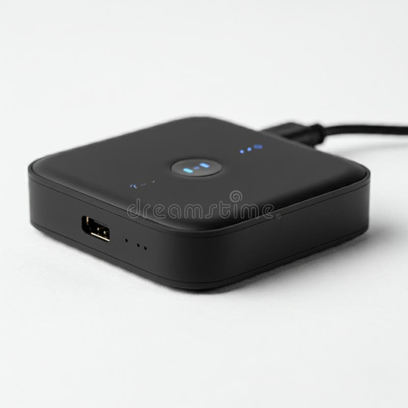 Black Rectangular Electronic Device with Rounded Edges, Featuring a ...