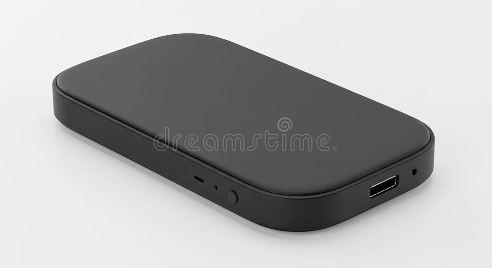Black Rectangular Electronic Device on White Surface Stock Illustration ...