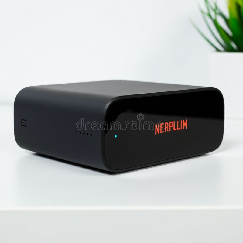 A Black Rectangular Electronic Device on a White Surface, Featuring ...