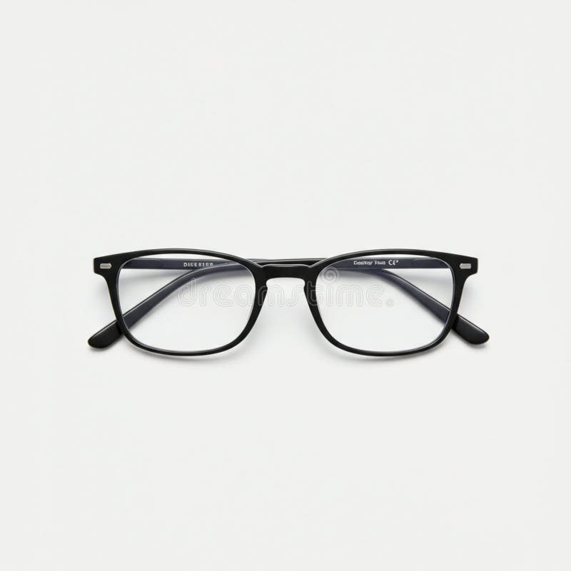 Black Rectangular Eyeglasses with a Sleek Design. Stock Illustration ...