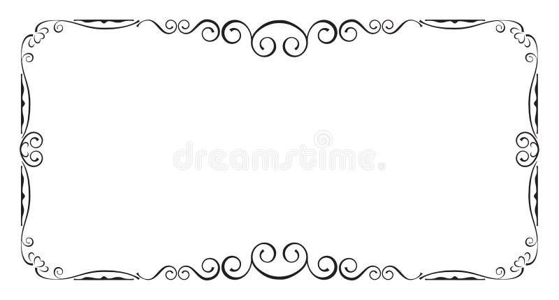 Black Rectangular Ornate Frame, Page Decoration. Stock Vector ...