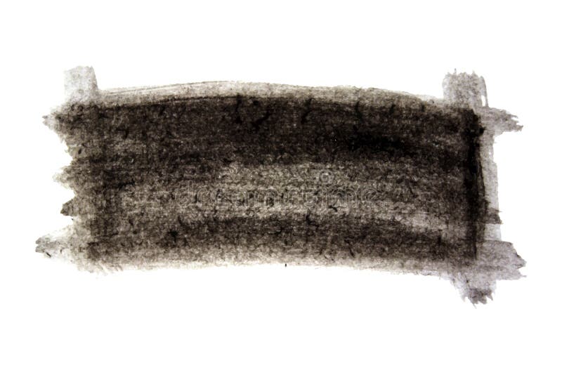 Black Rectangular Grunge Stain of Watercolor Paint Isolated on White ...