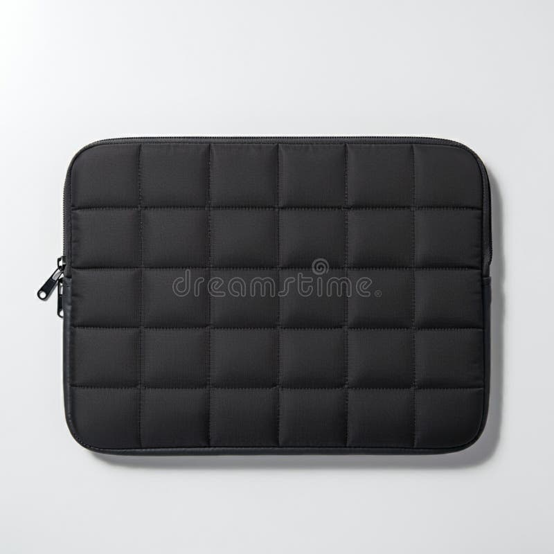 Black, Rectangular Laptop Sleeve with a Quilted Pattern Featuring a ...