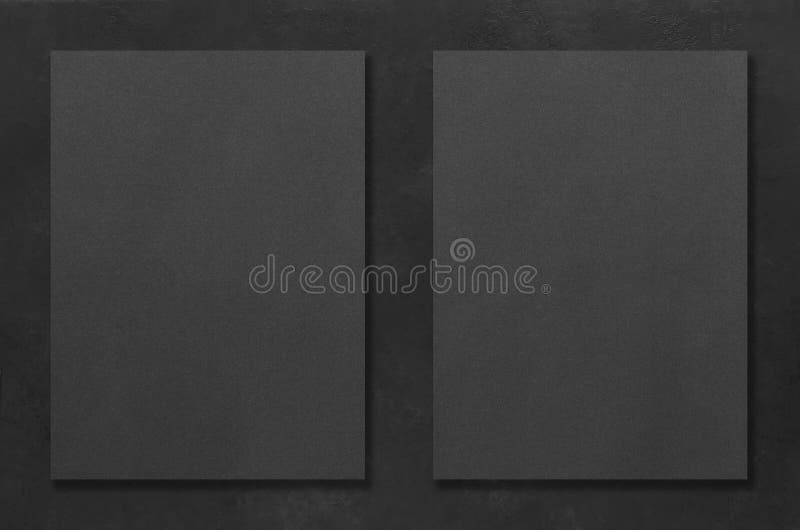 Black Rectangular Mockups on a Dark Concrete Background. Design ...