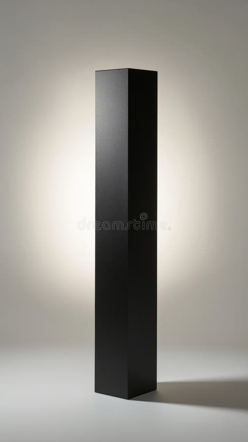 Black Rectangular Monolith with Textured Surface in Studio Lighting ...