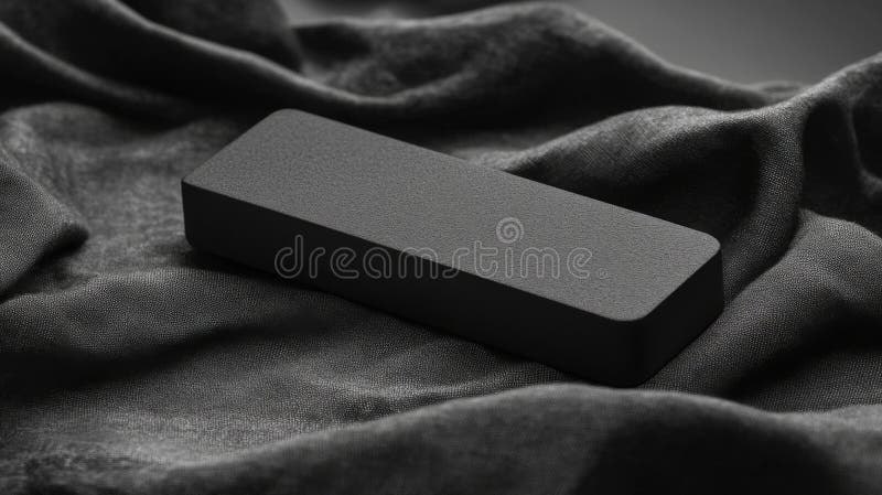 Black Rectangular Object on Dark Velvet Fabric Stock Illustration ...
