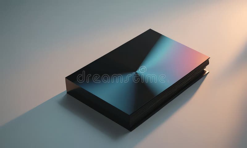 Black Rectangular Object with Gradient Gradient Blue and Pink Sits on ...