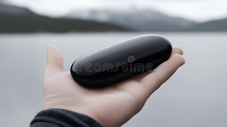 A Black Rectangular Object Held in a Hand. Stock Image - Image of hand ...