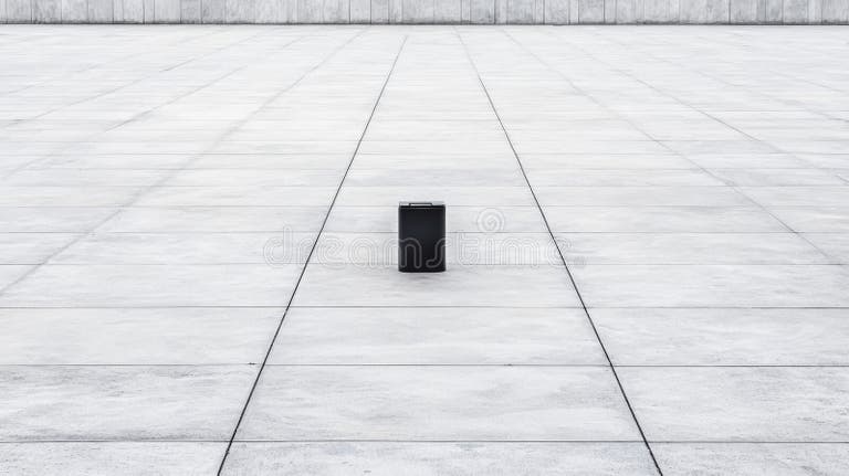 A Black Rectangular Object Stands Alone in a Large White Square. Stock ...