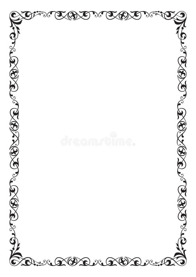 Black Rectangular Ornate Frame, Page Decoration. Stock Vector ...