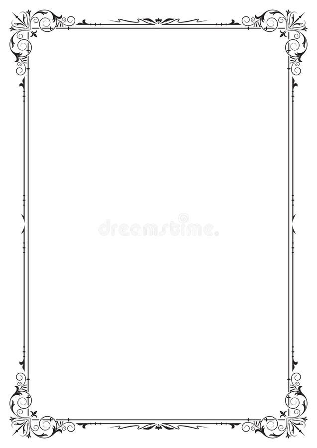 Black Rectangular Ornate Frame, Page Decoration. Stock Vector ...