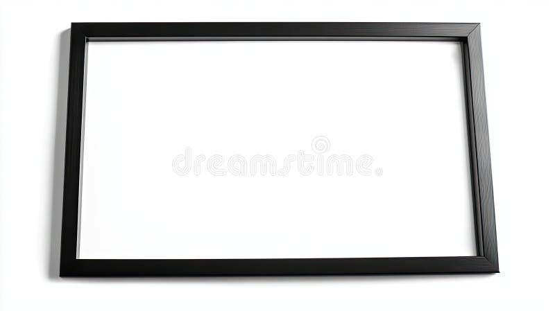 Black Rectangular Picture Frame on White Background, Ready for Artwork ...