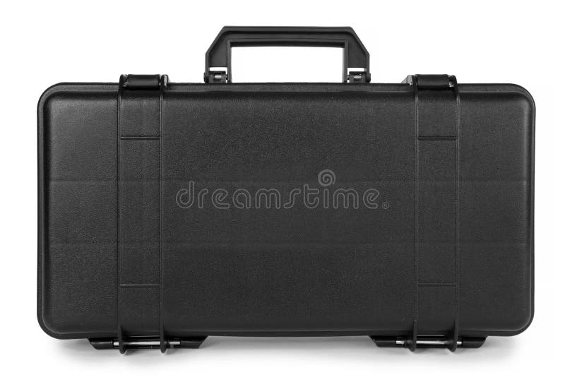 Black Rectangular Plastic Tool Box Isolated on White Background Stock ...