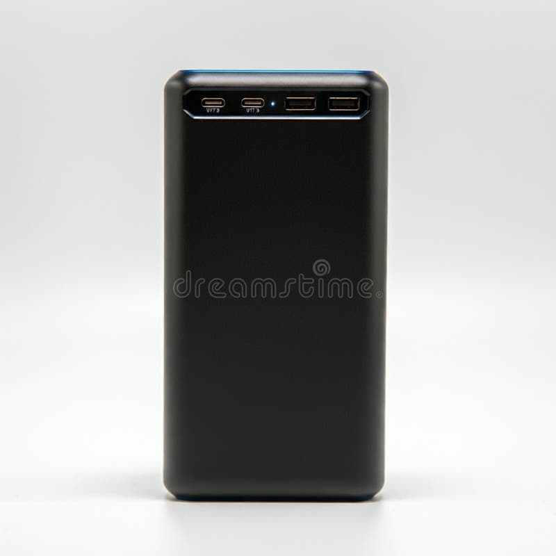 Black Rectangular Power Bank Featuring a Smooth Matte Finish. it Has ...