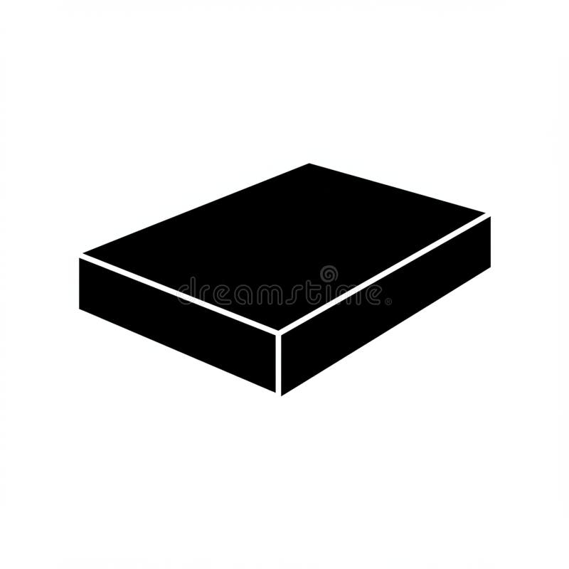 A Black Rectangular Prism with Distinct Straight Lines is Centered on a ...