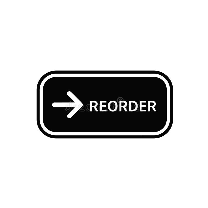Black Rectangular Reorder Button Icon White Arrow Rightward Direction ...